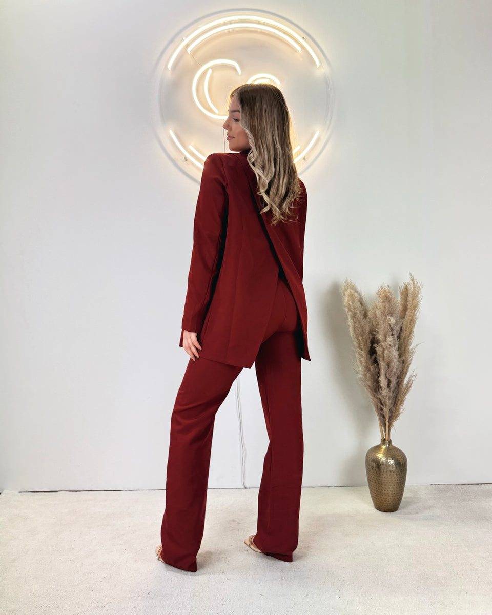 Split back blazer burgundy red – Coloursuits